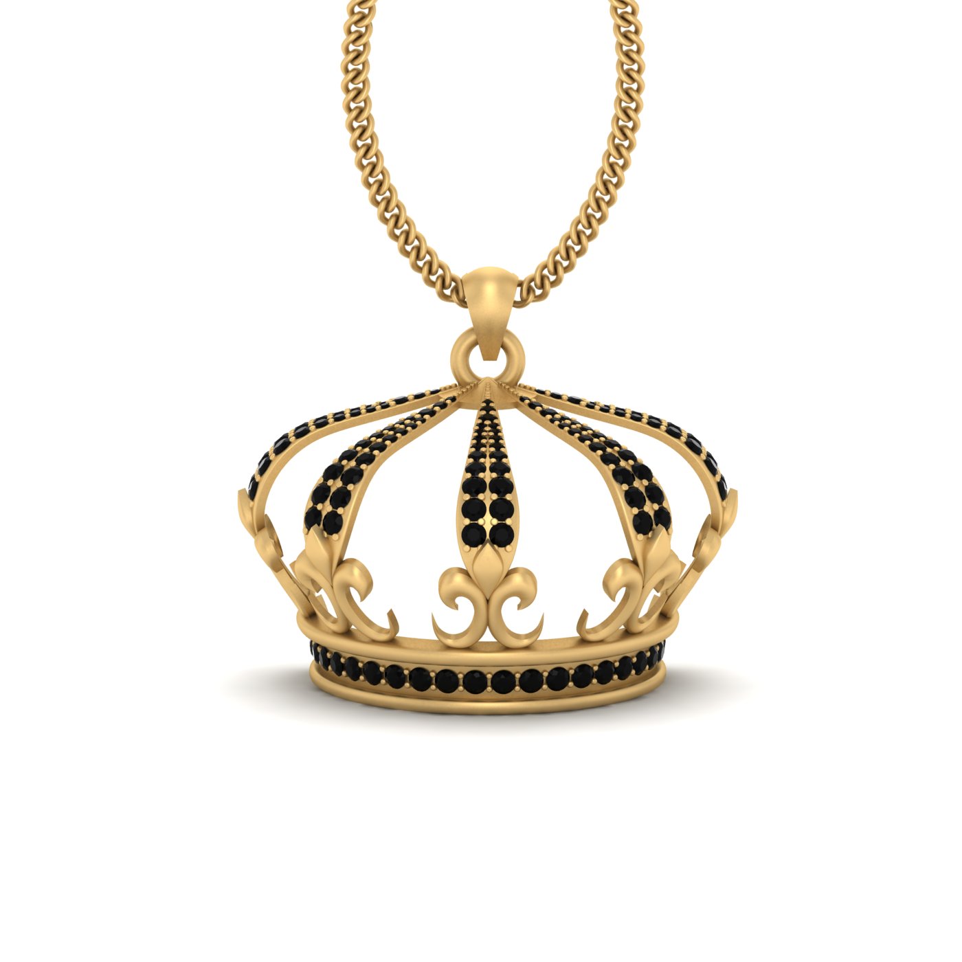 Gold King Crown Locket Black Onyx Hip Hop King Crown Pendant – Dfine ...