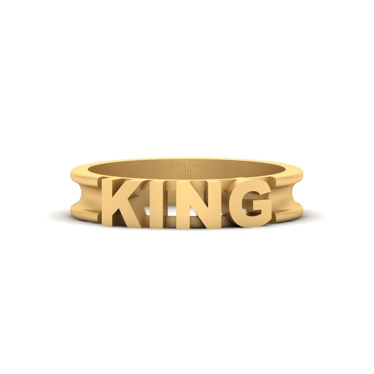 Royalty Symbolises King Wedding Band Mens Gold KING Ring – Dfine ...