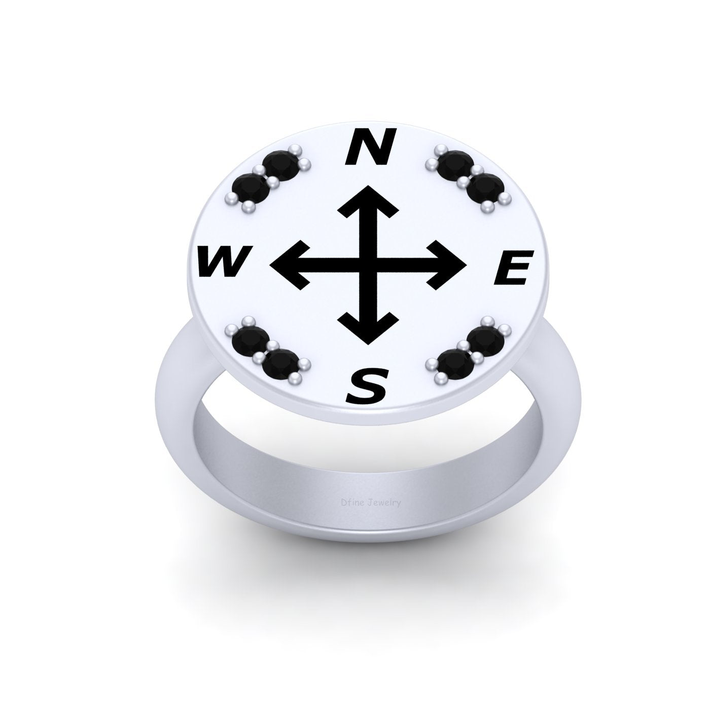 Nautical Direction Compass Ring Compass Engagement Ring Womens – Dfine ...
